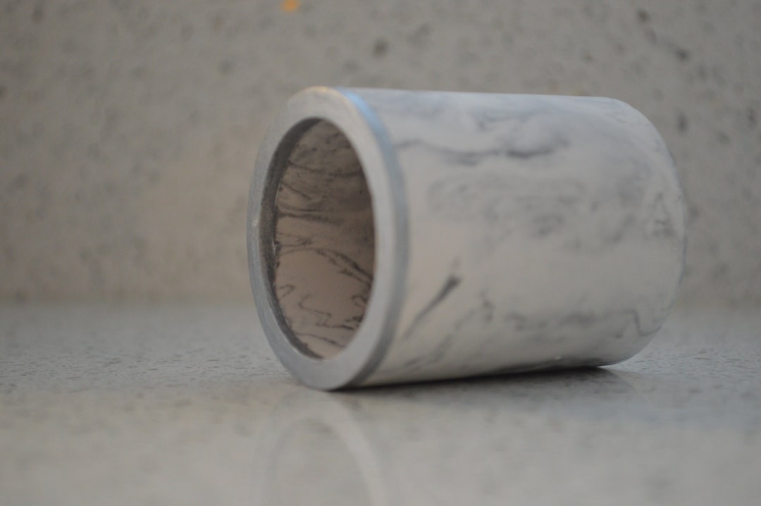 Black and White Marble Effect Tealight Holder With Silver - Etsy