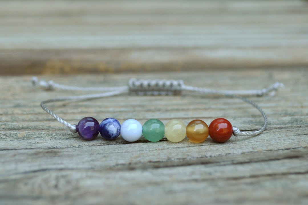 7 Chakra Bracelet, Chakra Stones Bracelet, String Bracelet, Intent ...