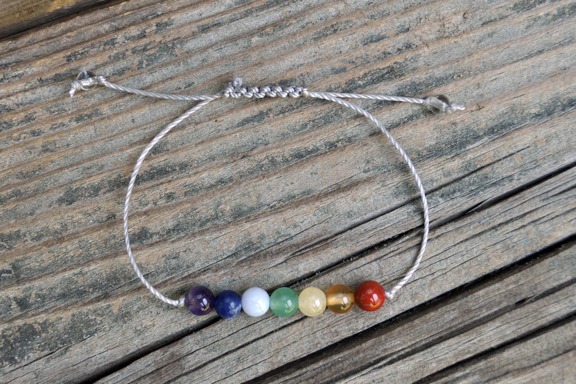 7 Chakra Bracelet Chakra Stones Bracelet String Bracelet - Etsy
