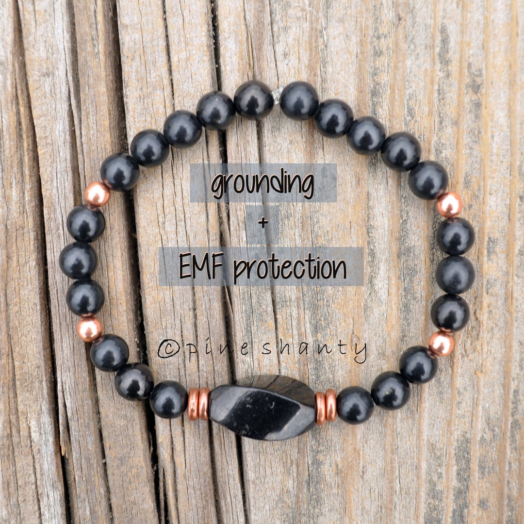 Grounding + EMF Protection | Shungite Beaded Bracelet | Coper Energy ...