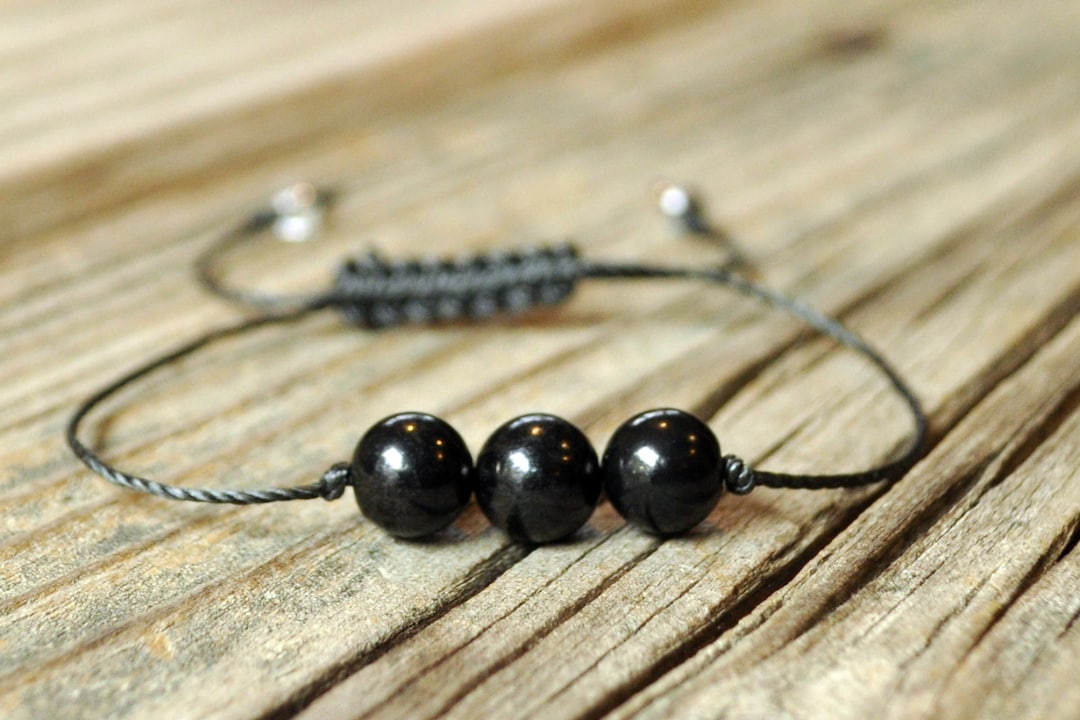 Mens EMF Protection Bracelet | Shungite Bracelet | Grounding | - Etsy