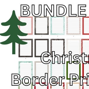 Christmas Borders Bundle of Lined Printable Paper With Borders 8.5x11 ...