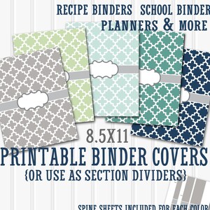 Binder Cover Printables SET 8.5X11-JPG and Editable PDF Covers-includes ...