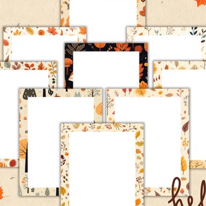 Fall Border Paper Printable Set-png 8.5x11-fall Printables With Border ...