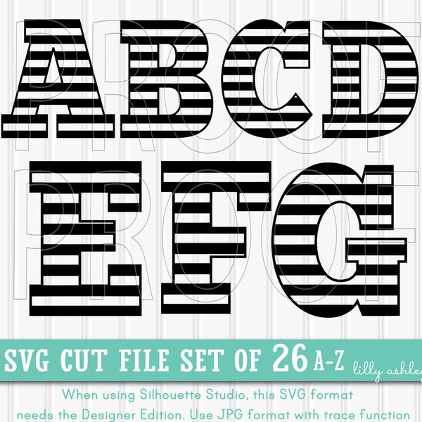 Striped Alphabet - Etsy