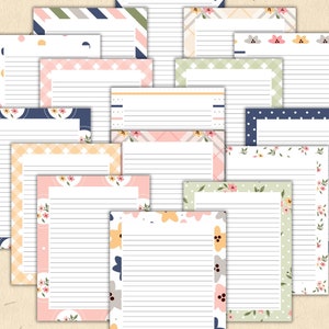 Lined Paper Printable Pack of 16 PNG & Pdf-8.5x11 Bordered Paper ...