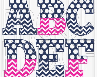 Chevron Letter SVG Cut File Set of 26-uppercase Letters A-Z | Etsy