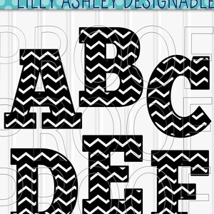 Chevron Letter SVG Cut File Set of 26-uppercase Letters A-Z and Solid ...