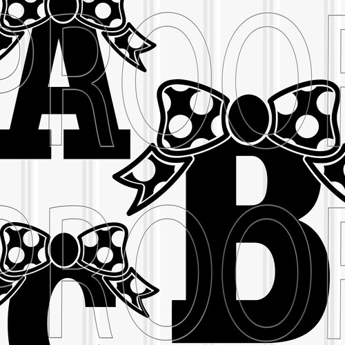 Cheer SVG Bow Monogram Set-svg & Png-uppercase A-Z. Bow Svg - Etsy