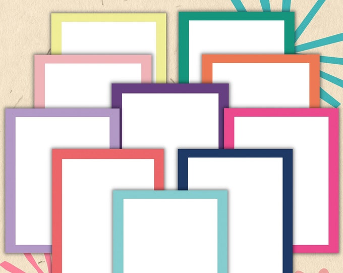 Printable Border Paper Set of 10 Colors - Download and Print! Border ...