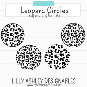 Leopard SVG Circles Set of 4 Downloadable Files- SVG and PNG Formats ...