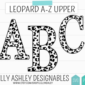 Leopard SVG Letter Uppercase Cut File Set Includes Uppercase Letters A ...