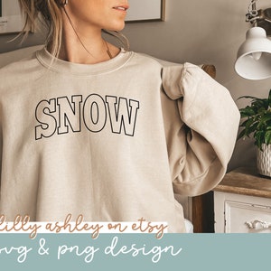 Winter Sweatshirt SVG & PNG File Snow SVG Collegiate Letter Arched Word ...