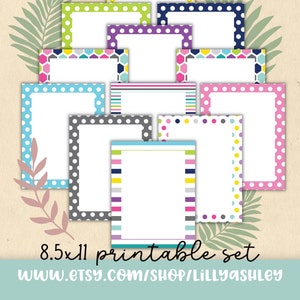 Border Paper Printable Pack of 24--JPG Format-8.5x11 Bordered Paper ...