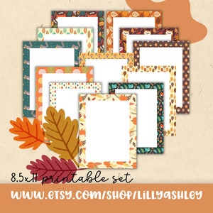 Fall Border Paper Printable Set-png Pdf-8.5x11-fall Printables With ...