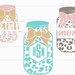 Monogram SVG Jar Set of 3-svg & Png Formats-leopard Monogram Jar ...