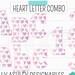Heart SVG and PNG Monogram Letters A-Z Uppercase Lowercase and Numbers ...