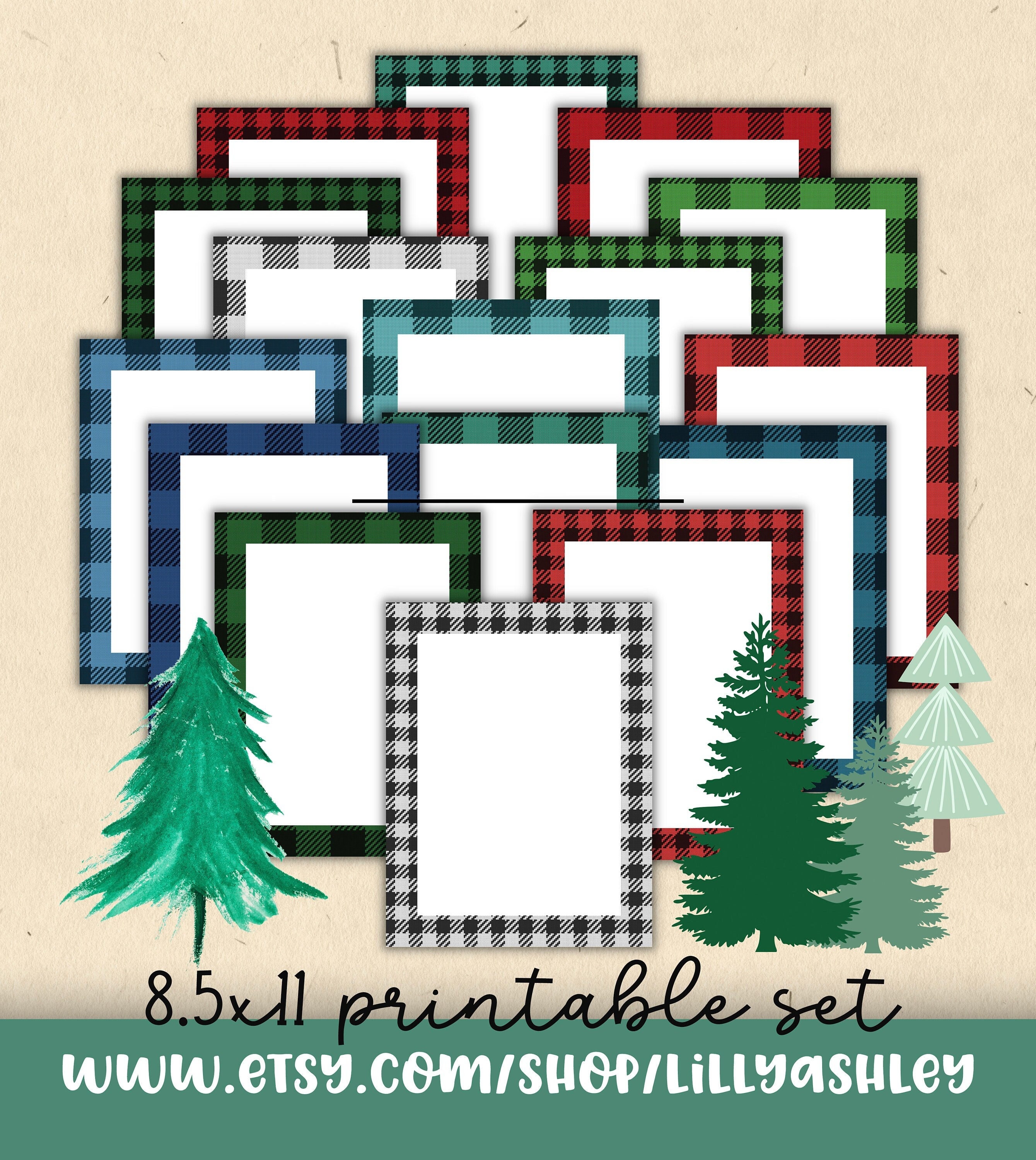 Downloadable Plaid Page Borders
