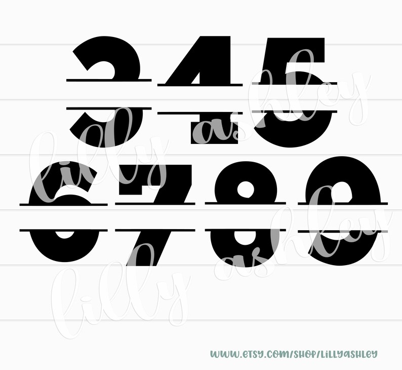 Split Number SVG & PNG Set 1-9 Downloadable. Commercial Use - Etsy