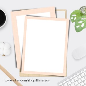 Printable Paper With Border Pack of 12--PDF & PNG Files--8.5x11 ...