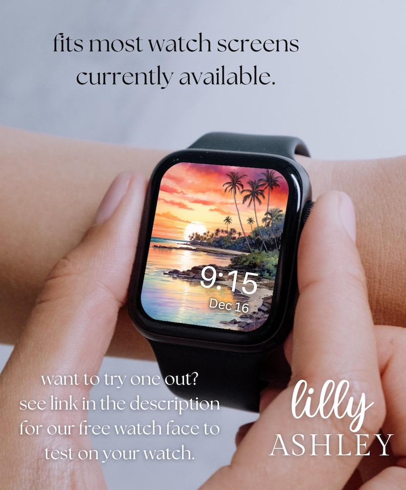 Beach Apple Watch Face , Tropical Waves Watch Background, Womens Apple ...