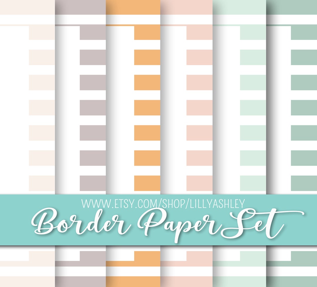 Border Paper Pack of 6--JPG Format--8.5x11 Commercial Use Ok! Printable ...
