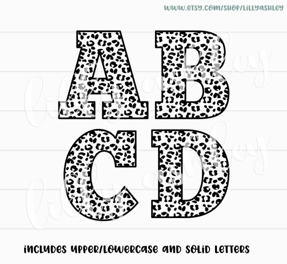 Leopard Letters SVG Set-upper and Lower Letters A-Z Cheetah - Etsy