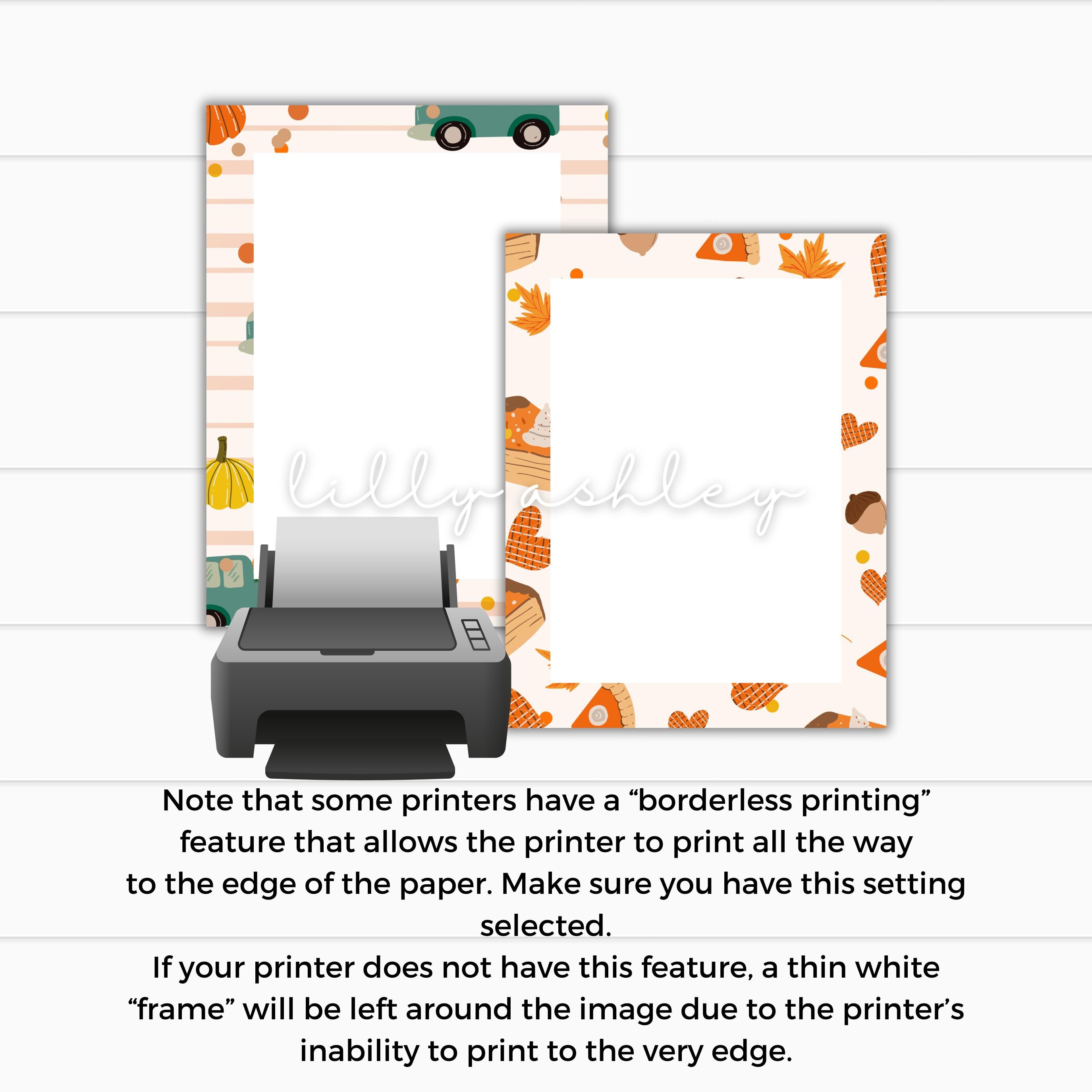 Border Paper Printable Paper Set of 12--PNG Pdf-fall + Halloween Border ...
