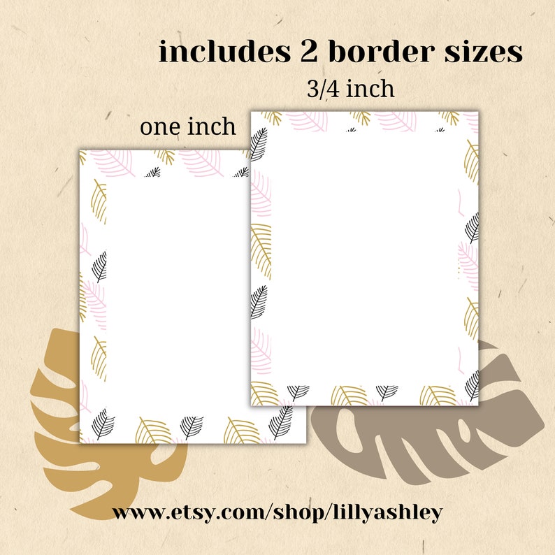 Border Paper Pack of 16PDF & PNG Files8.5x11 Downloadable - Etsy