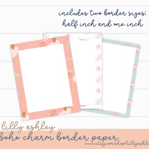 Border Paper Pack of 20--PDF & PNG Files--8.5x11 Downloadable Paper ...