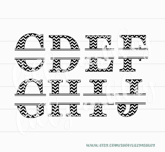 Chevron Split Letter Alphabet