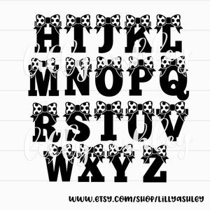 Cheer SVG Bow Letter Set A-Z. Svg & Png Formats. Cheer Bow Svg Letter ...