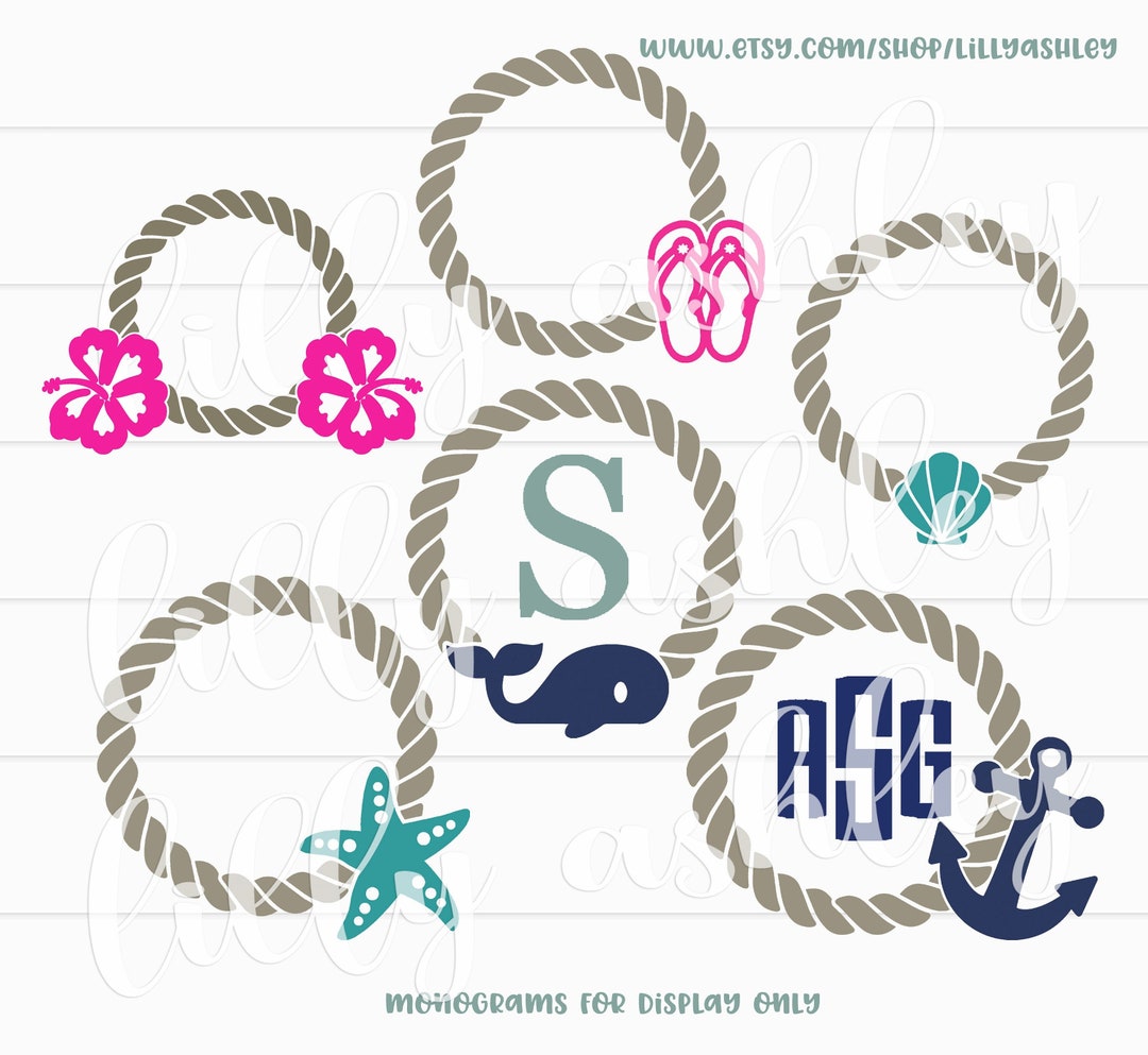 Beach Gift SVG Nautical SVG PNG Set of 6. Anchor Svg Ocean Beach Lover ...