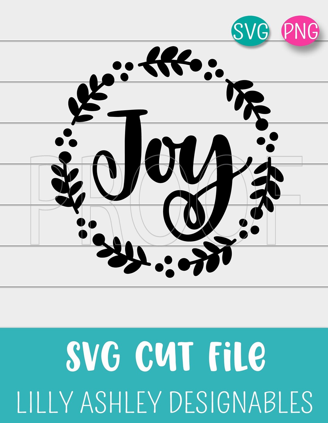 Joy SVG Wreath Cut File Design. Svg and Png Formats. Joy Svg Wreath Svg ...