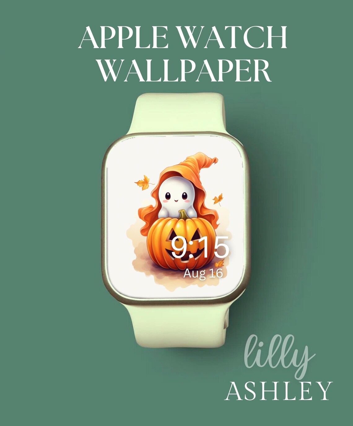 Halloween Watch Face, Cute Pumpkin Watch Background, Womens Apple Watch ...