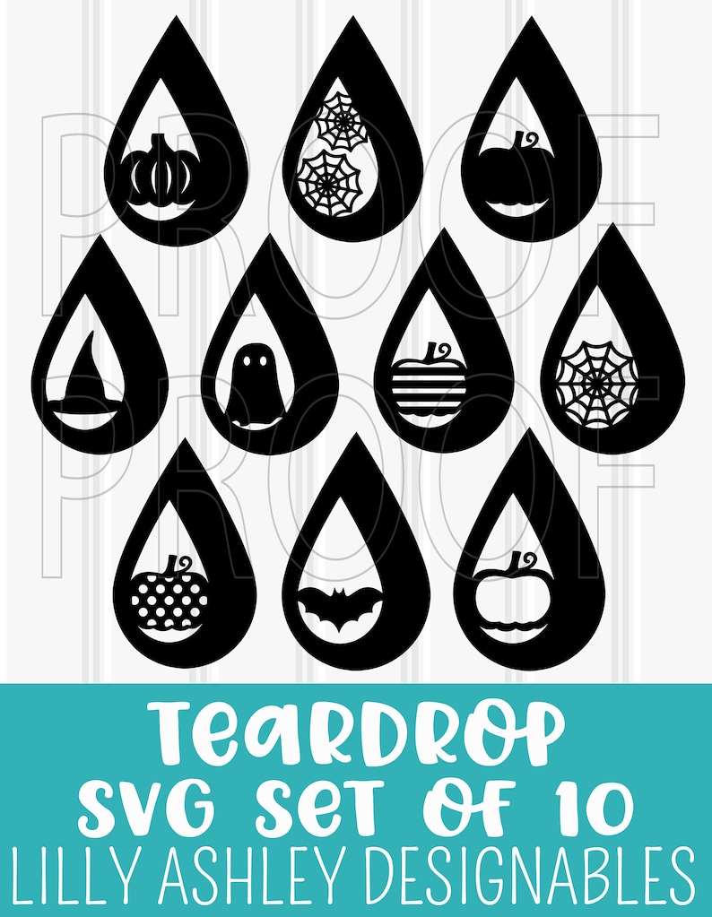 Teardrop SVG Files Set of 10 Cutting Files SVG/PNG Teardrop - Etsy