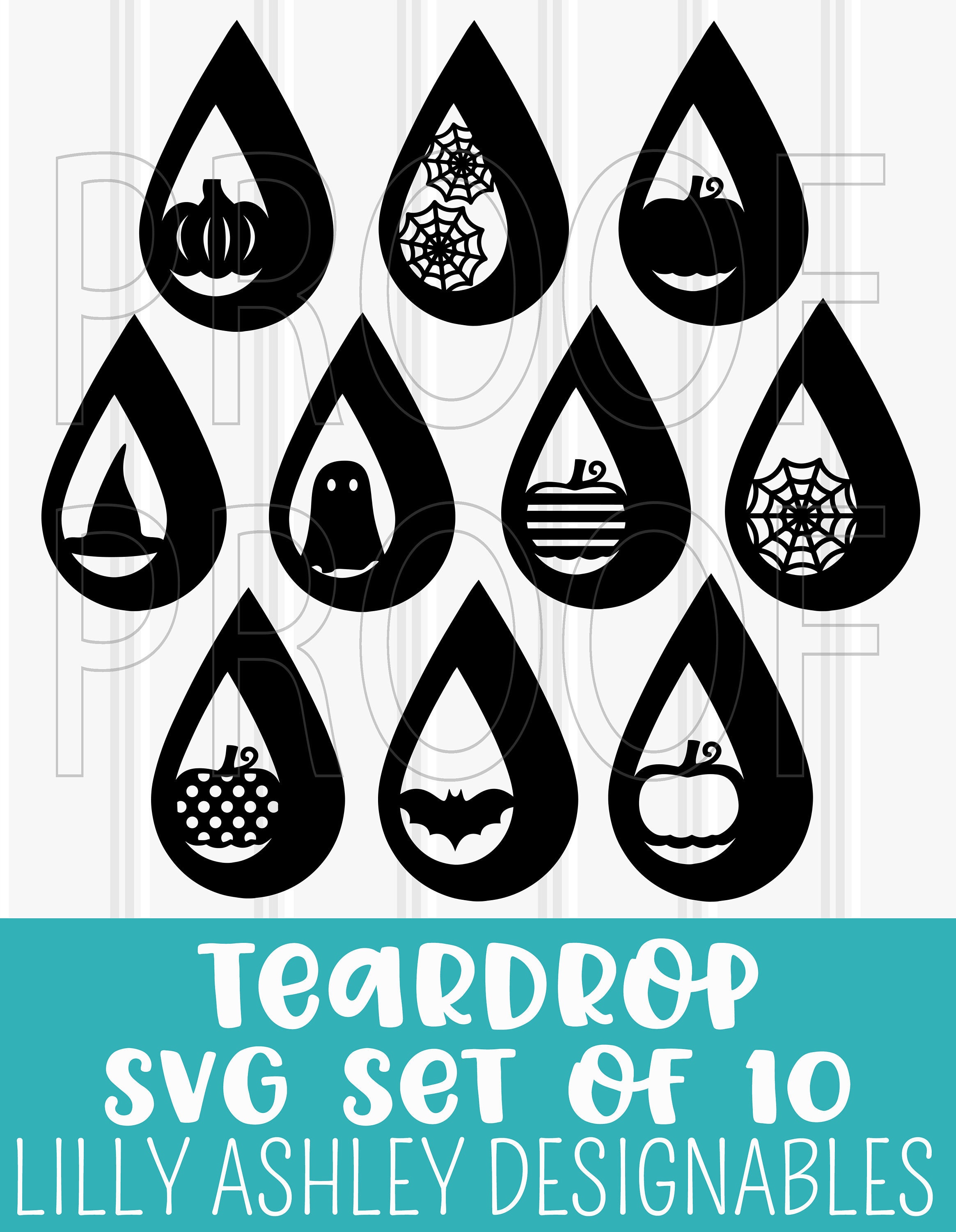 Teardrop SVG Files Set of 10 Cutting Files SVG/PNG Teardrop | Etsy