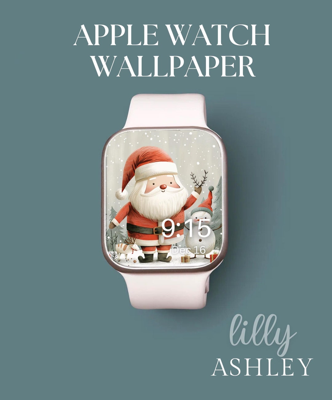 Christmas Apple Watch Face Santa Smart Watch Background, Womens Apple ...