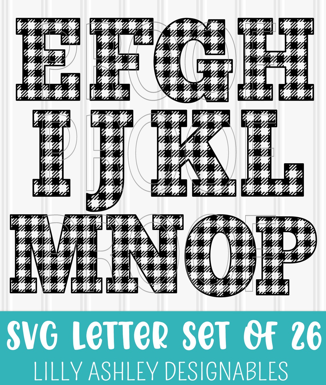 Plaid SVG Letter Cut File Set of 26 SVG/PNG Formats Uppercase - Etsy