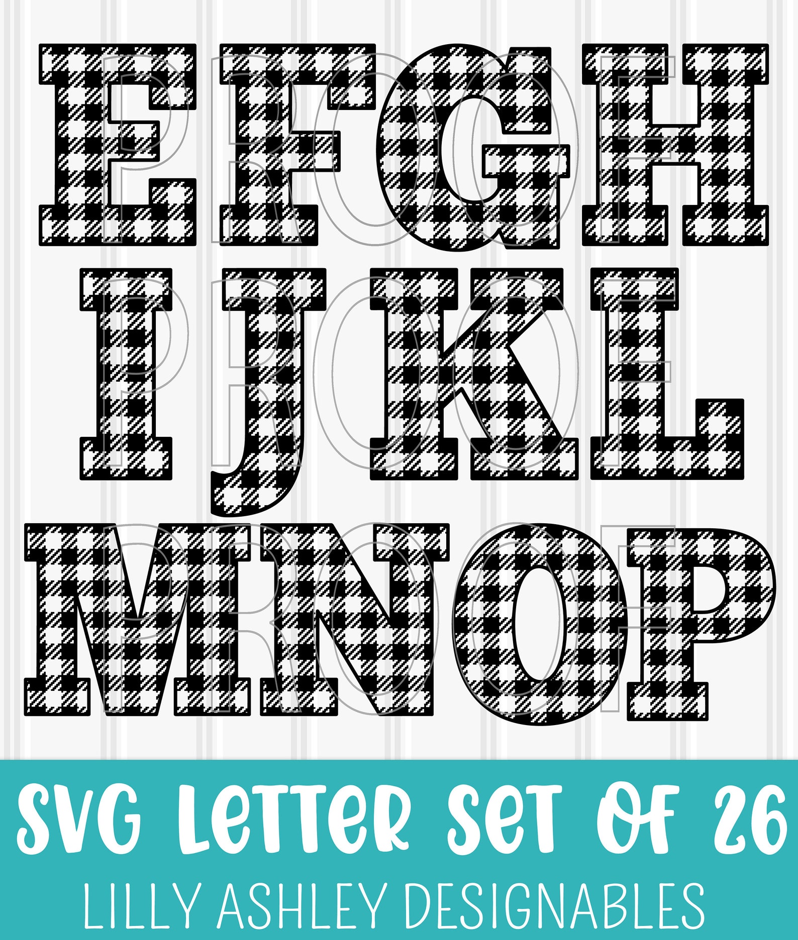 Plaid SVG Letter Cut File Set of 26 SVG/PNG Formats Uppercase - Etsy