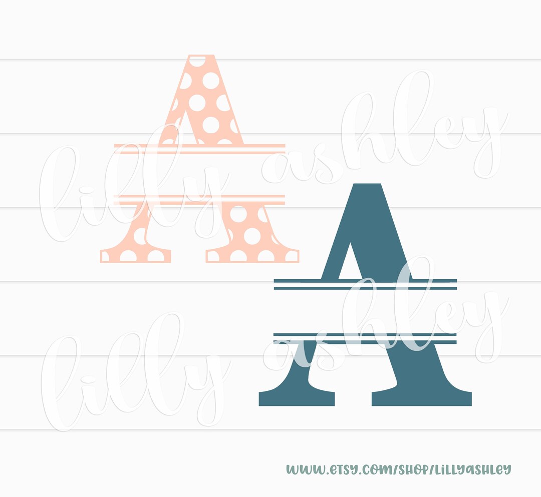 Split Monogram SVG Letter Two Sets Includes Dots & Solid Upper A-Z - Etsy