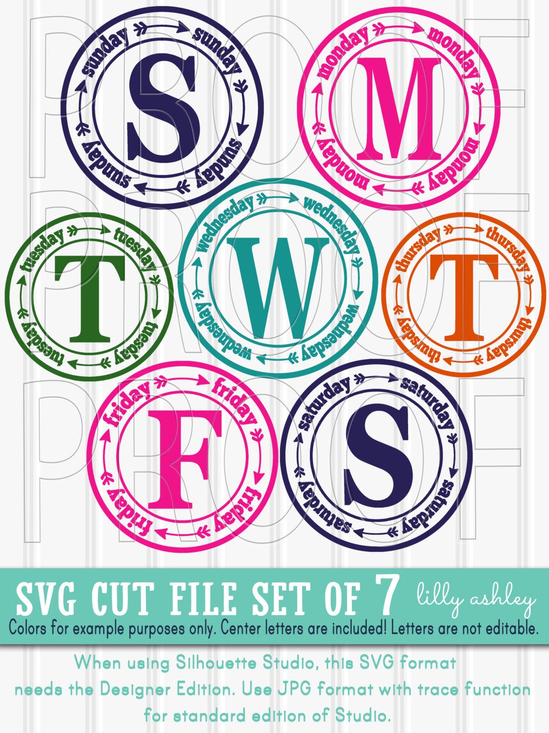 Planner Sticker SVG Planning Pngs for Days of the Week for Planners ...