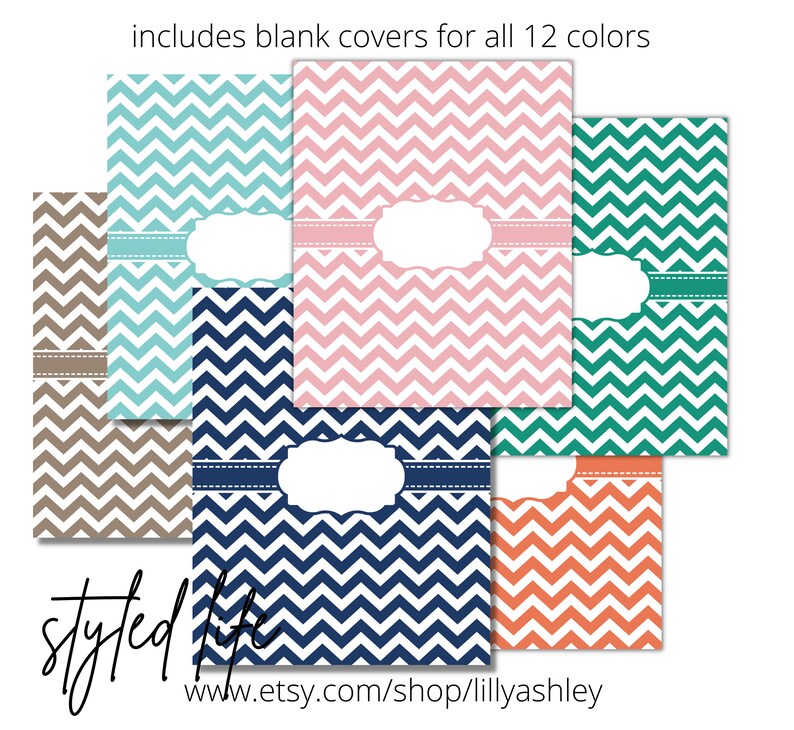 School Subject Binder Cover Printable SET 8.5x11 PDF Covers - Etsy