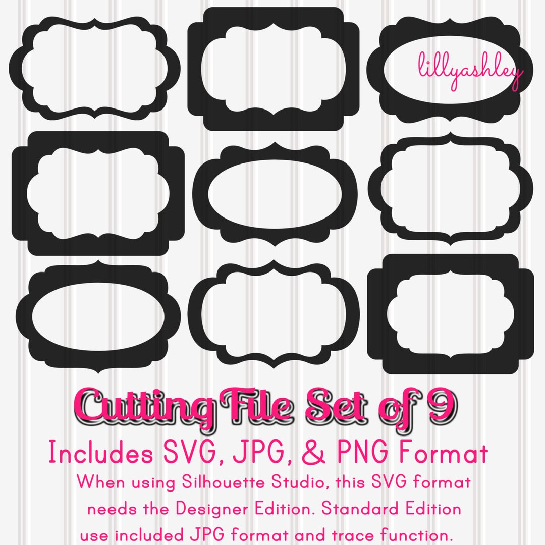 SVG Files Scallop Frame Cut File Set of 9 SVG PNG and Jpeg Format ...