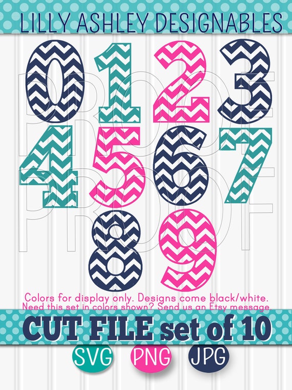 Chevron Numbers Cut File SetIncludes 0 through 9 SVG PNG & | Etsy