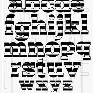 Stripe Letter SVG Cut File Set Includes Uppercase and Lowercase Letters ...
