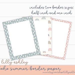 Border Paper Pack of 14--PDF & PNG Files--8.5x11 Downloadable Paper ...