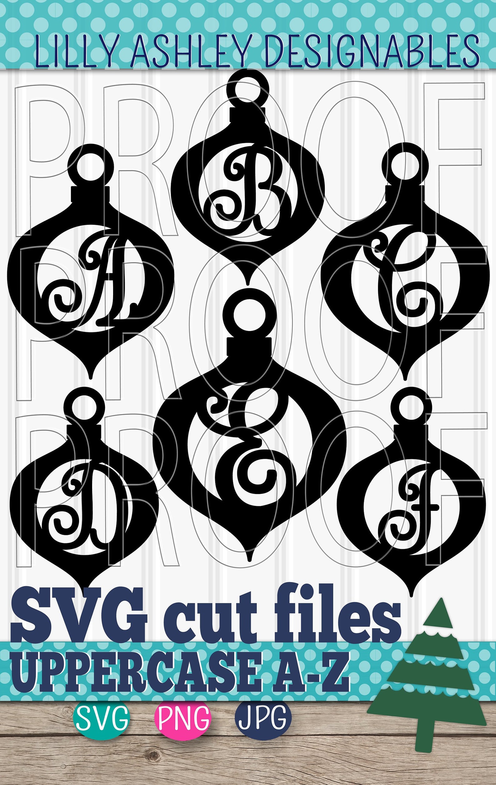 Christmas Ornament SVG Cut File Set 261 Letter - Etsy UK