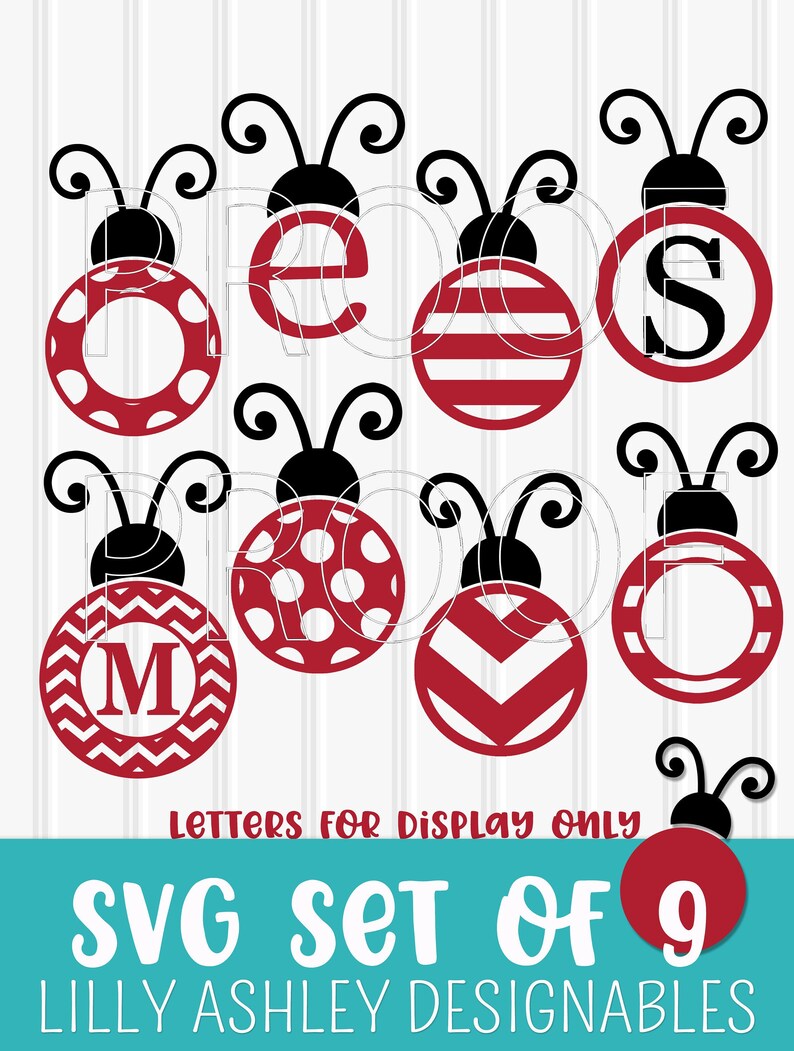 Monogram SVG File Set of 9 Cut Files-svg Png Jpg monograms - Etsy
