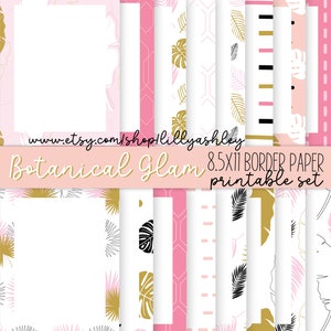Border Paper Pack of 16--PDF & PNG Files--8.5x11 Downloadable Paper ...